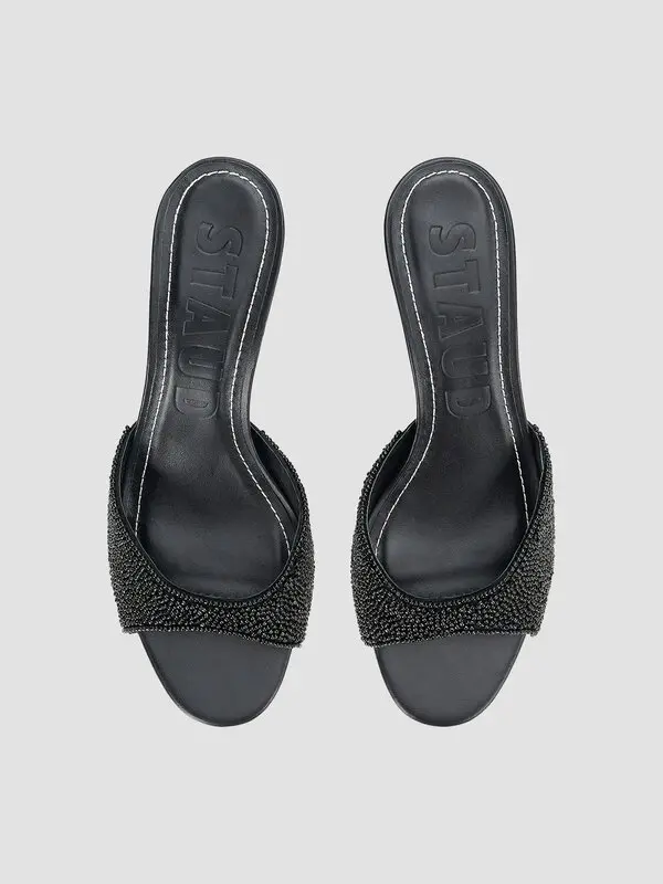 Staud Brigitte 55mm Beaded Kitten-heel Sandals