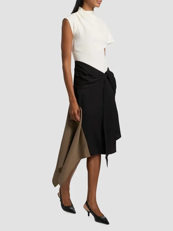 Staud Davina Asymmetric Midi-dress