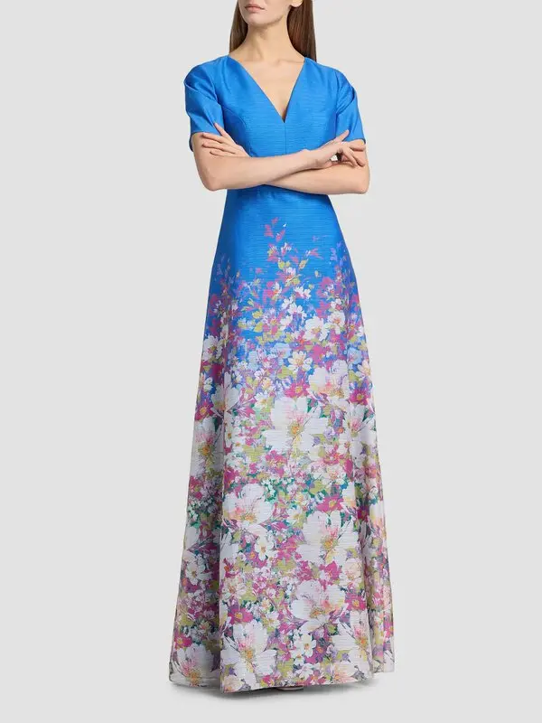 KAY UNGER Carlotta Floral Organza Gown