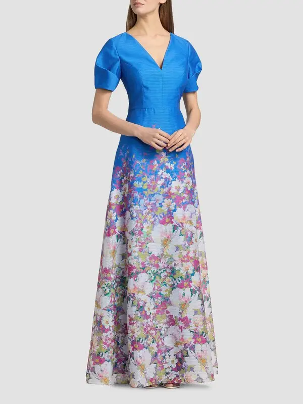 KAY UNGER Carlotta Floral Organza Gown