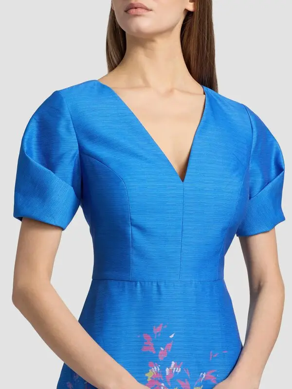 KAY UNGER Carlotta Floral Organza Gown - Azure Multi