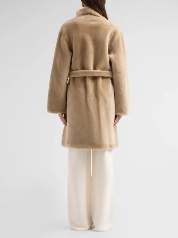 YVES SALOMON Shearling & Leather Reversible Coat