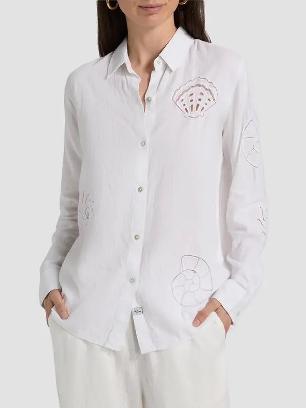 Rails Charli Eyelet Embroidered Linen-blend Shirt