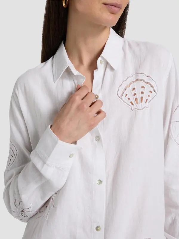 Rails Charli Eyelet Embroidered Linen-blend Shirt