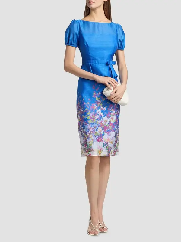 KAY UNGER Annabelle Floral Organza Cocktail Dress