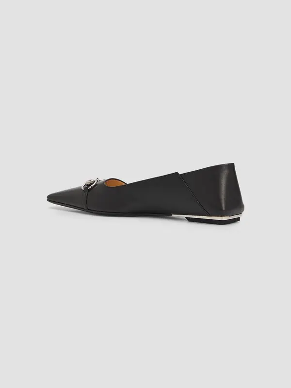 Gucci Vittoria Leather Ballet Flats