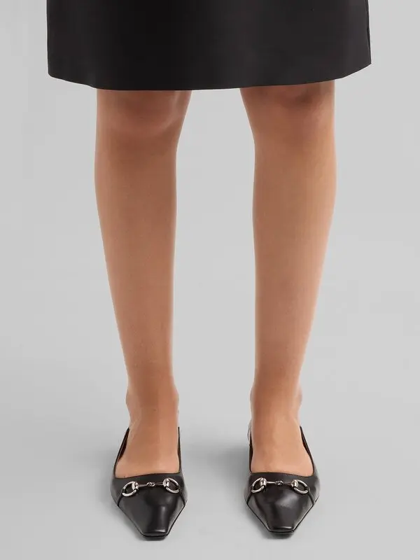 Gucci Vittoria Leather Ballet Flats