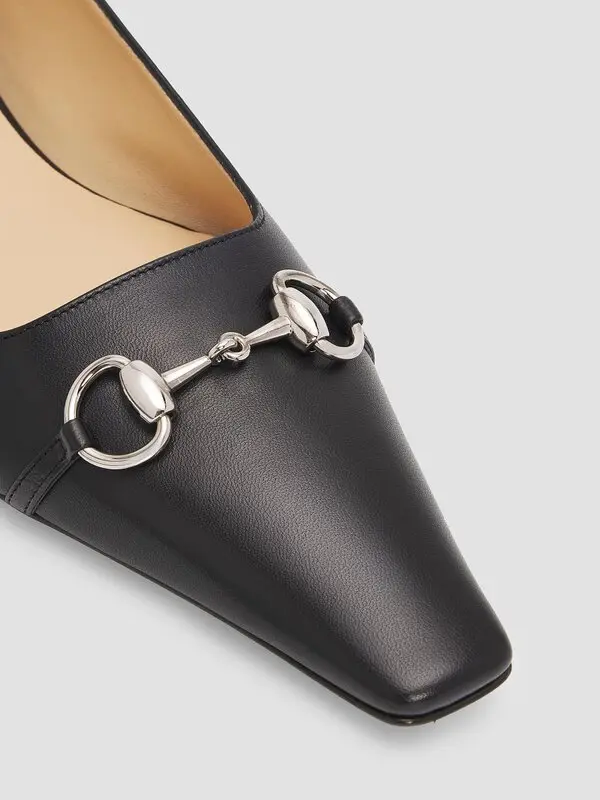 Gucci Vittoria Leather Ballet Flats