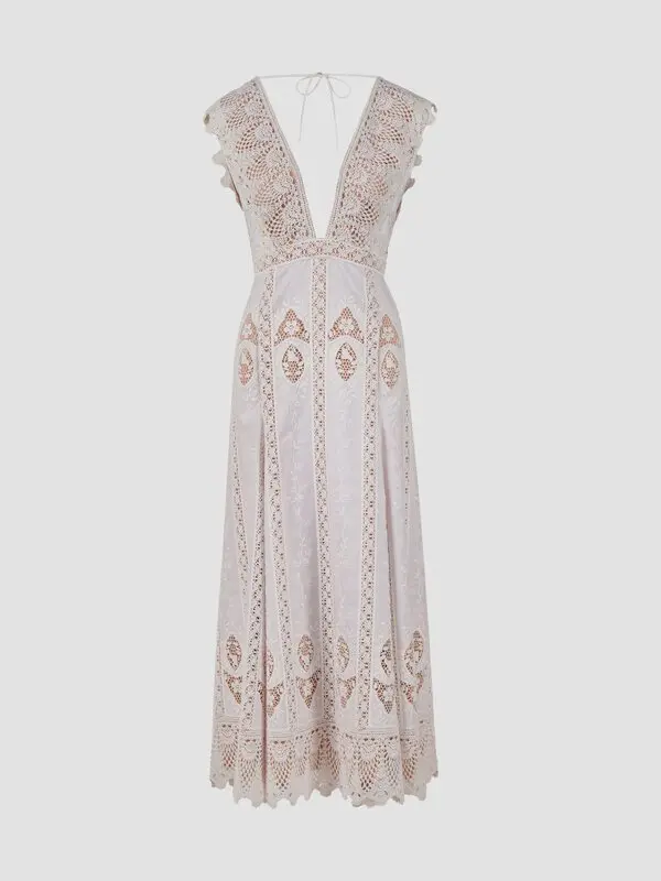 Johanna Ortiz Grace In The Open Fields Maxi Dress - Ecru
