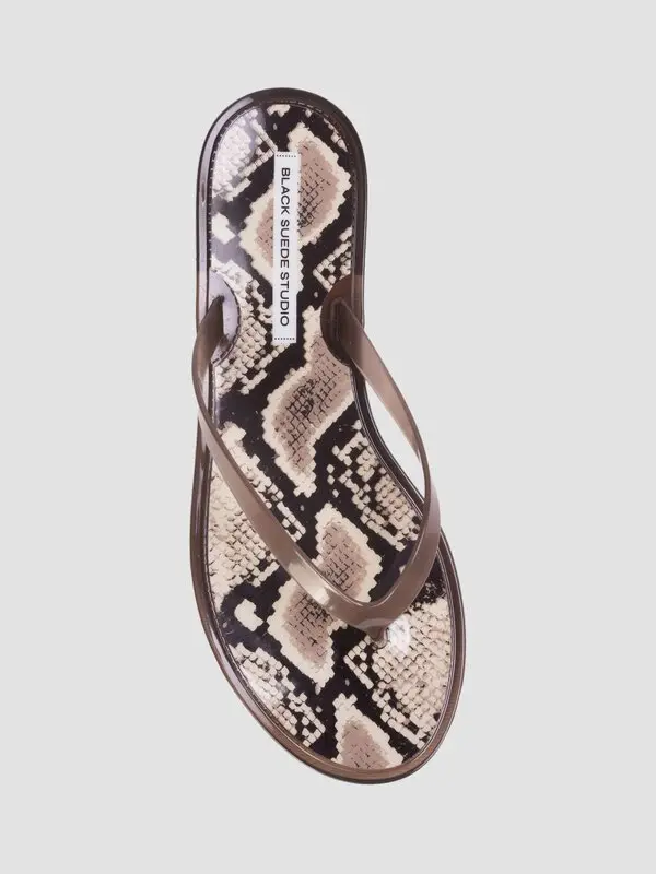 BLACK SUEDE STUDIO Crystal Snake Pvc Flip Flops