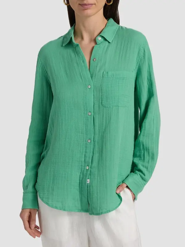 Rails Ellis Crinkled Cotton Shirt - Clover