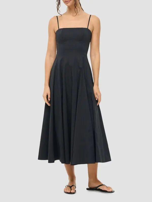 Staud Wylie Cotton A-line Midi-dress