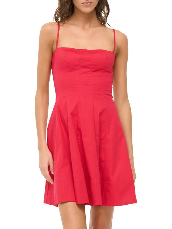 Staud Wylie Cotton Poplin Fit & Flare Minidress