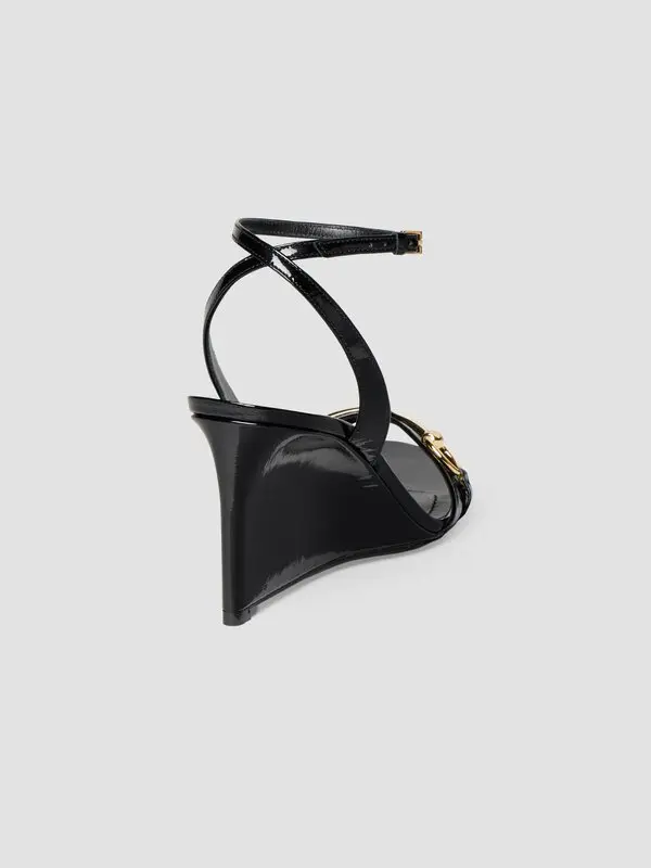 Gucci Donna 80mm Wedge Sandals - Black
