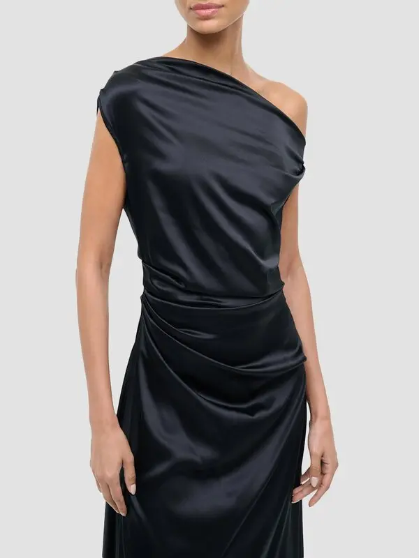 Staud Phare Silk One-shoulder Midi-dress