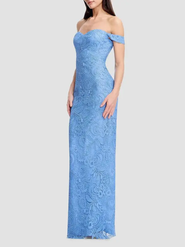 Dress The Population Dorothy Lace Off-the-shoulder Column Gown