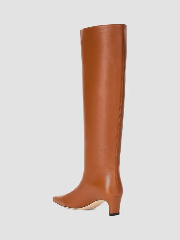 Staud Wally 55mm Leather Knee-high Boots - Tabac