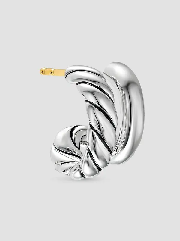 David Yurman Mercer Double Hoop Huggie Earrings In Sterling 13.5mm