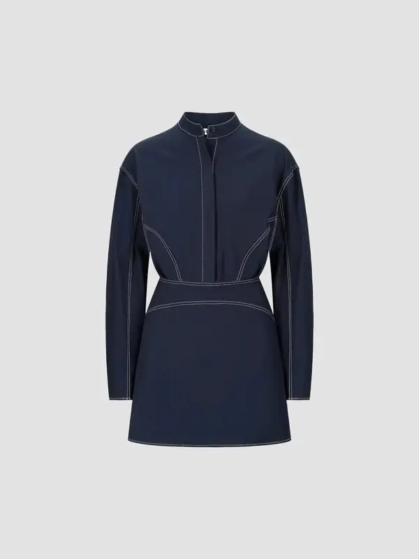 Staud Kiln Contrast Stitch Shirtdress