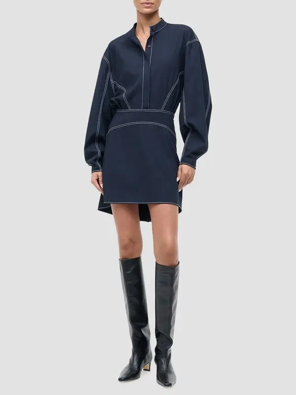 Staud Kiln Contrast Stitch Shirtdress
