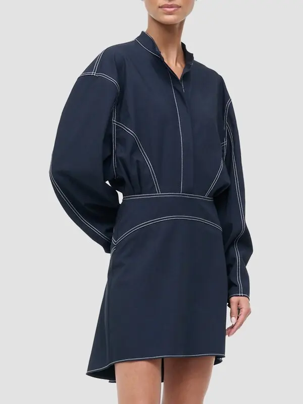 Staud Kiln Contrast Stitch Shirtdress
