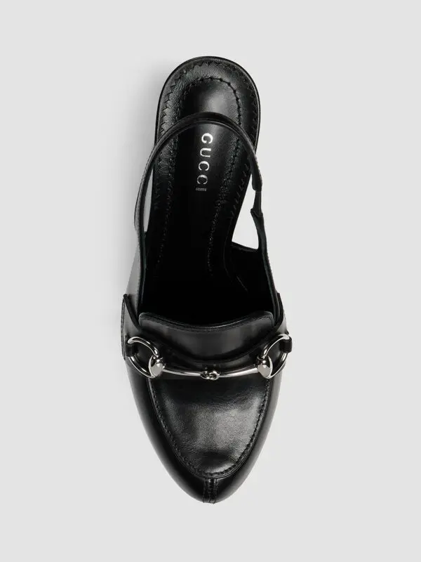 Gucci Fame 85mm Leather Platform Slingback Pumps