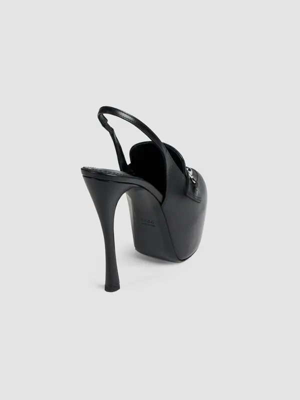 Gucci Fame 85mm Leather Platform Slingback Pumps