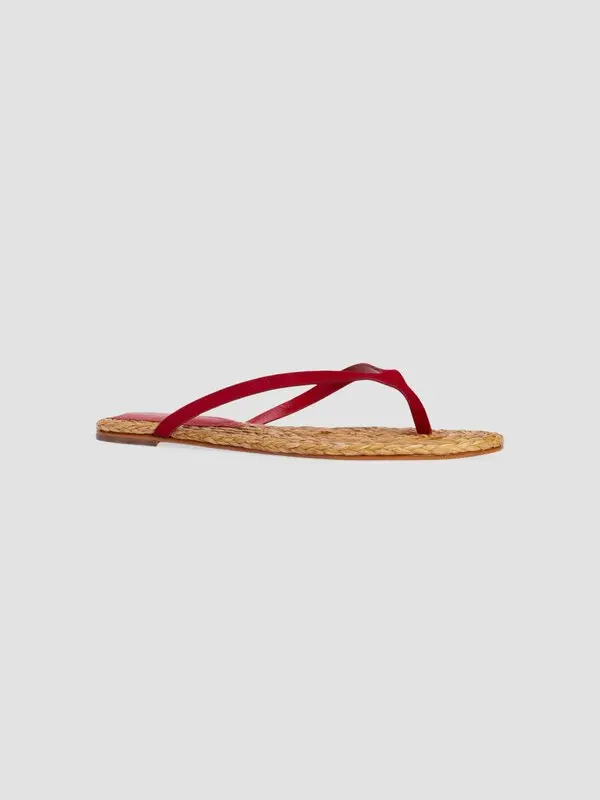 BLACK SUEDE STUDIO Alaya Suede Flat Sandals - Cherry Suede