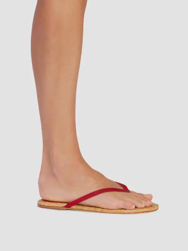 BLACK SUEDE STUDIO Alaya Suede Flat Sandals - Cherry Suede