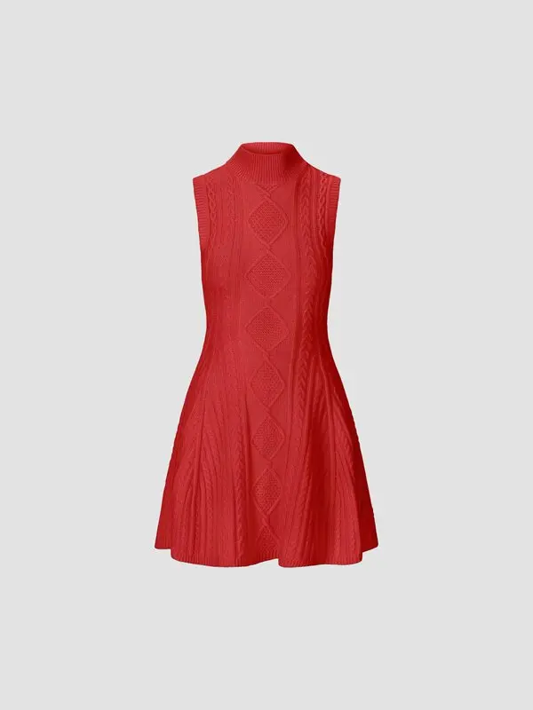 Staud Charade Cable-knit Mini-sweaterdress - Rogue