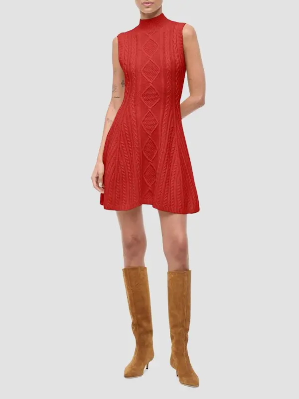 Staud Charade Cable-knit Mini-sweaterdress - Rogue