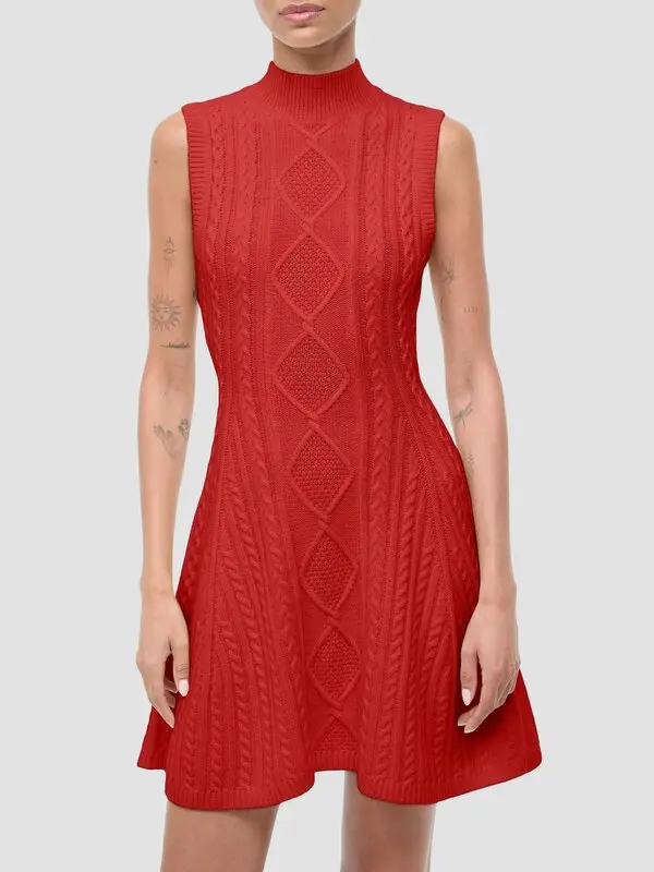 Staud Charade Cable-knit Mini-sweaterdress - Rogue