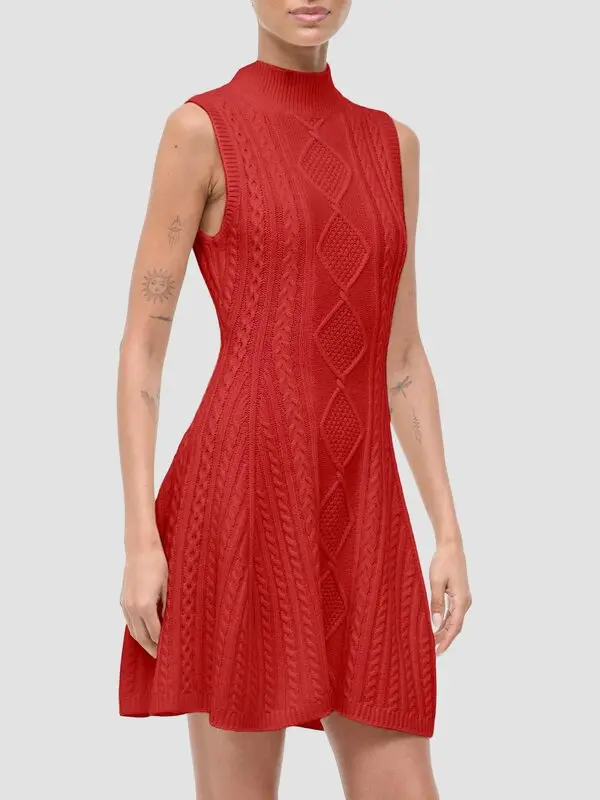 Staud Charade Cable-knit Mini-sweaterdress - Rogue