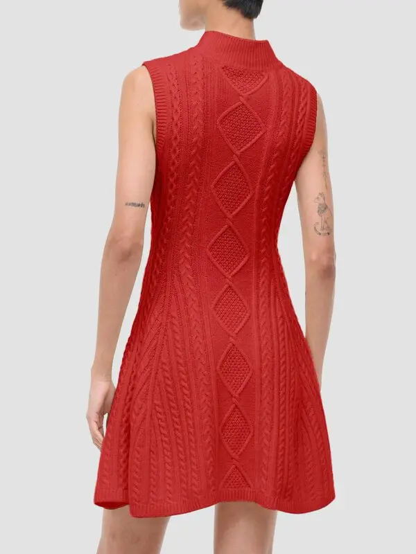 Staud Charade Cable-knit Mini-sweaterdress - Rogue