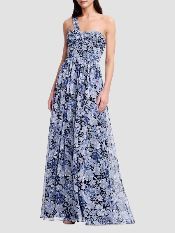 Dress The Population Idalia Floral One-shoulder Maxi Dress