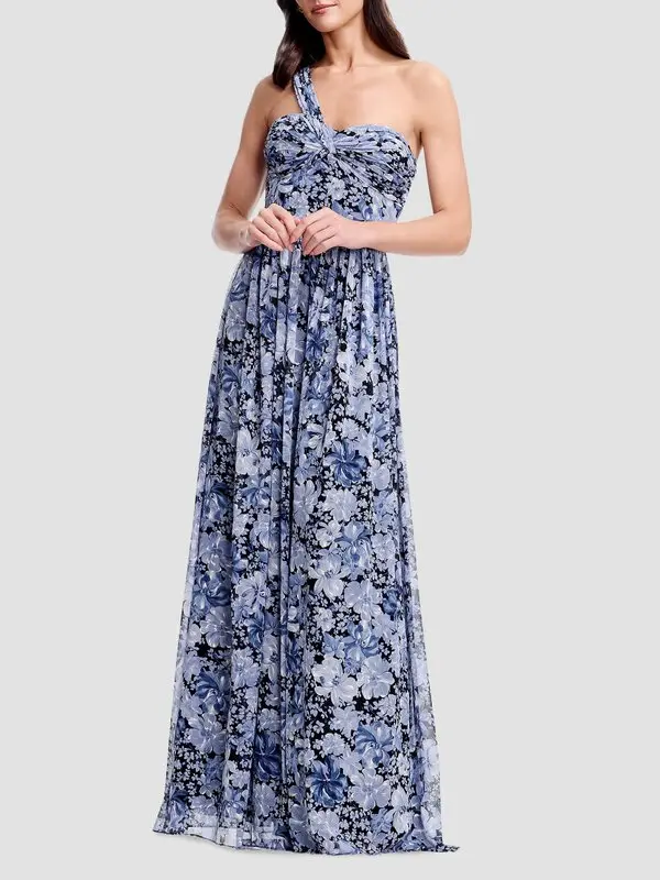 Dress The Population Idalia Floral One-shoulder Maxi Dress