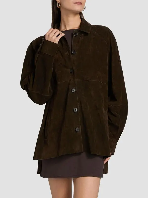 Staud Josette Suede Shirt Jacket