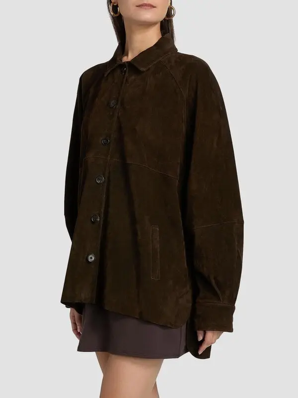 Staud Josette Suede Shirt Jacket