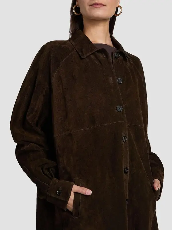 Staud Josette Suede Shirt Jacket