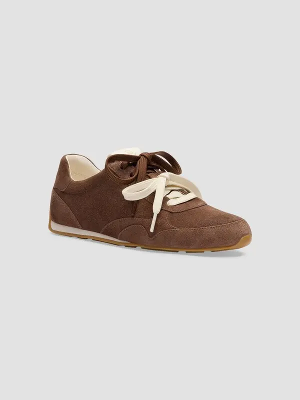 STUART WEITZMAN Bond Sport Suede Low-top Sneakers - Cigar