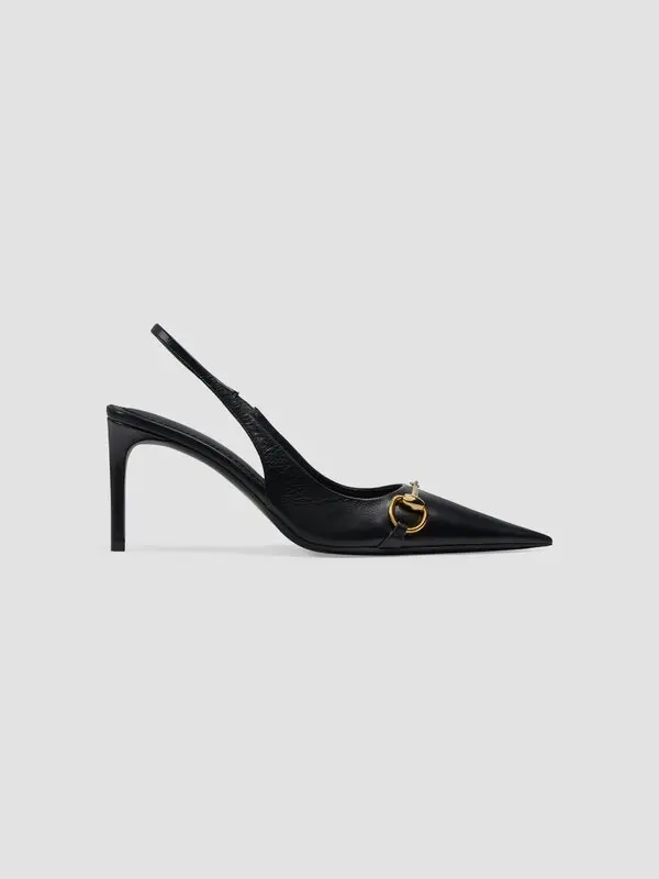 Gucci Donna 80mm Leather Slingback Pumps