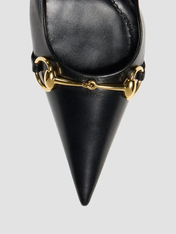 Gucci Donna 80mm Leather Slingback Pumps