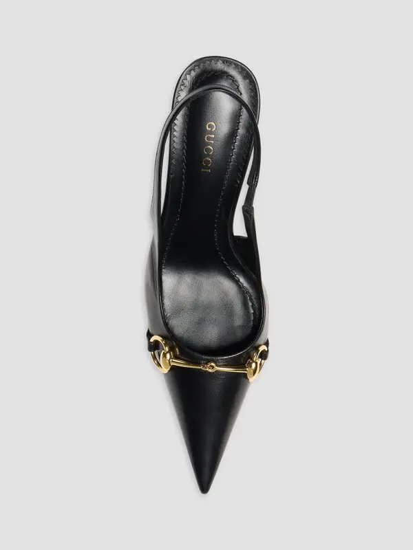 Gucci Donna 80mm Leather Slingback Pumps