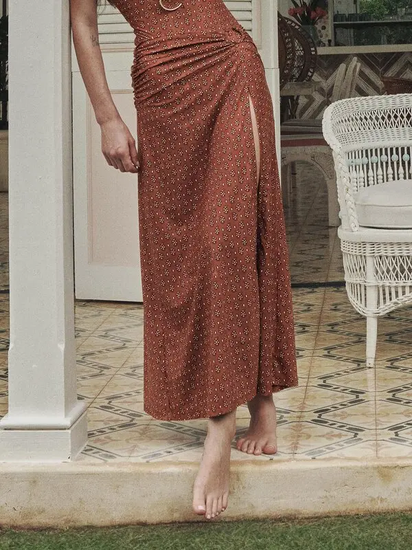 Johanna Ortiz Playa Grande Under The Sun Printed Ankle Skirt