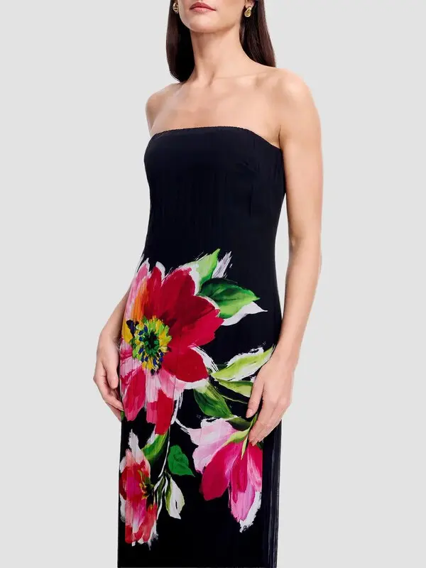 Dress The Population Linda Floral Strapless Gown