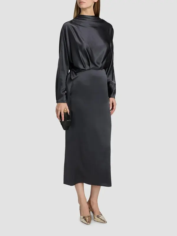 Staud Phoebe Silk-blend Midi-dress