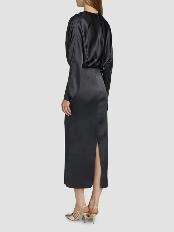 Staud Phoebe Silk-blend Midi-dress