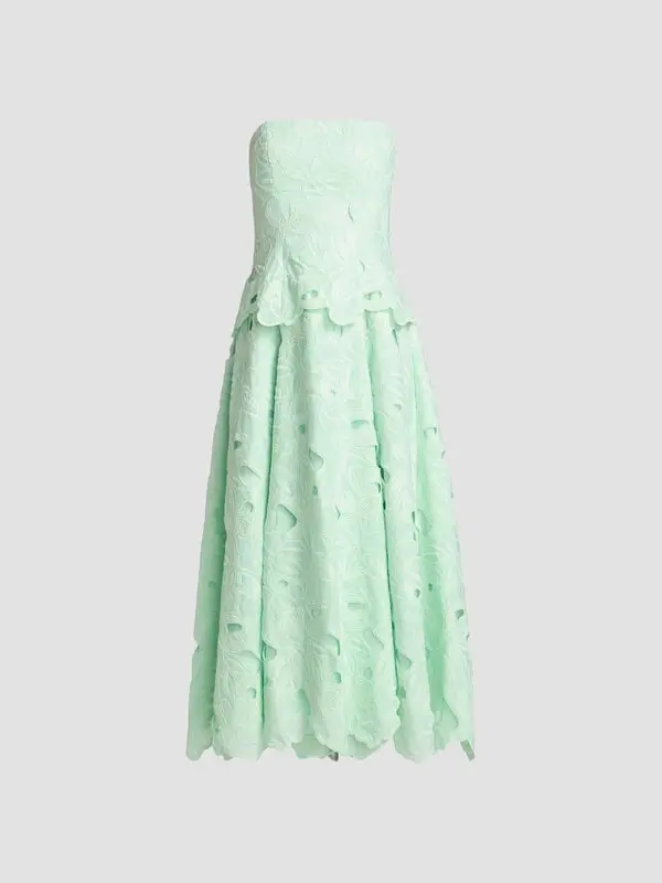 AS IT MAY Isla Strapless Lace Midi-dress - Mint