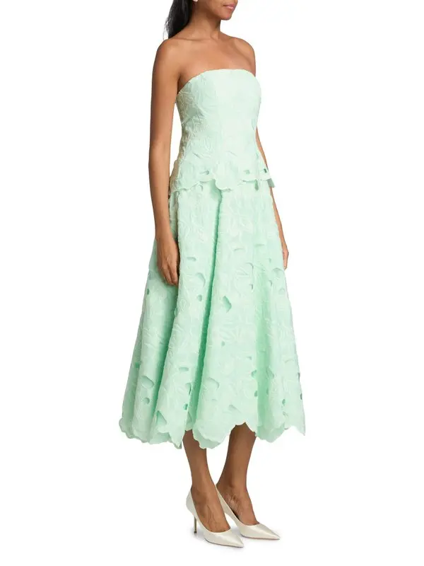 AS IT MAY Isla Strapless Lace Midi-dress - Mint