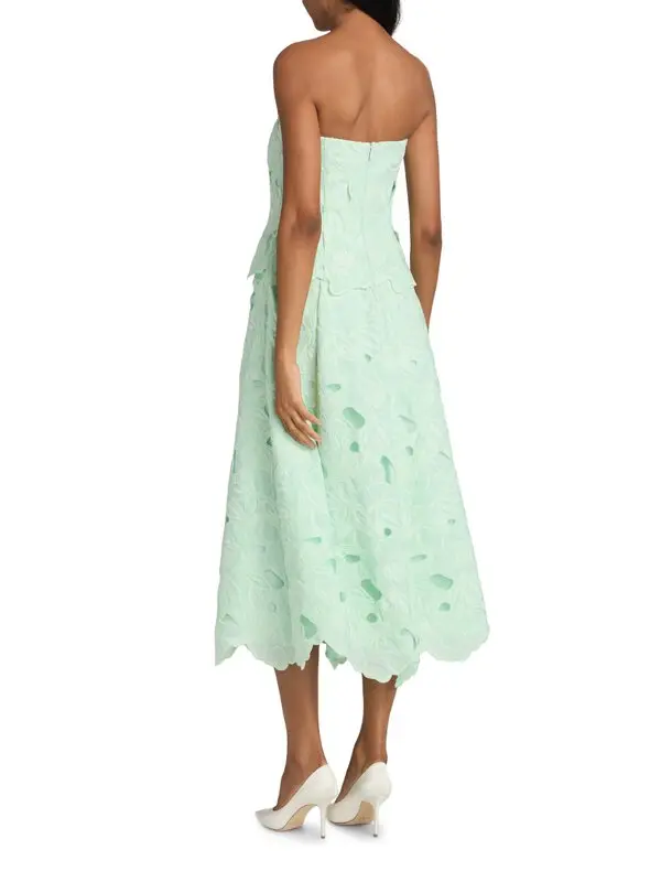 AS IT MAY Isla Strapless Lace Midi-dress - Mint